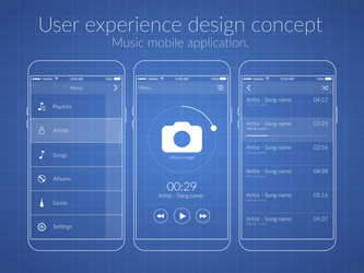 Mobile ux design concept Royalty Free Vector Image