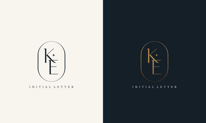 Ke monogram logo design with square rectangular Vector Image