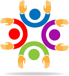 Teamwork friends together icon Royalty Free Vector Image