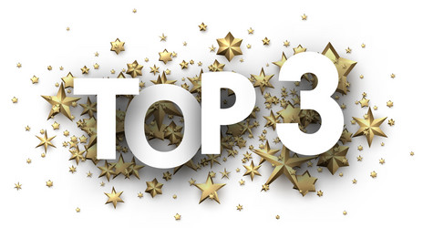 Top 5 sign with gold stars rating header Vector Image