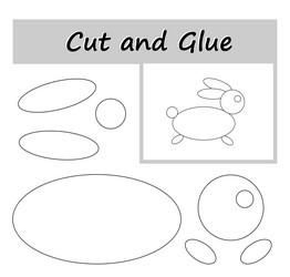 Diy worksheet color cut and glue Royalty Free Vector Image