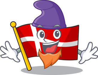 Sad crying flag denmark mascot cartoon style Vector Image