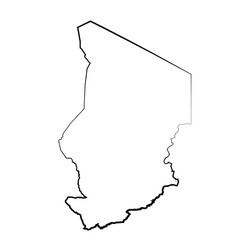 States map of chad with detailed borders Vector Image