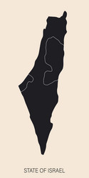 Highly detailed israel map with borders isolated Vector Image