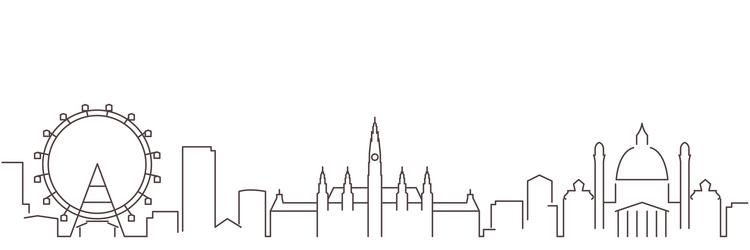 Flat line vienna banner Royalty Free Vector Image