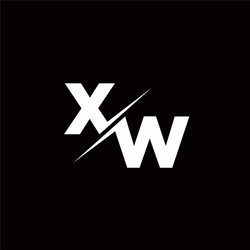 Xw logo monogram with slice rounded modern design Vector Image