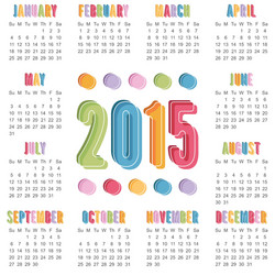 2015 calendar frame with toys Royalty Free Vector Image
