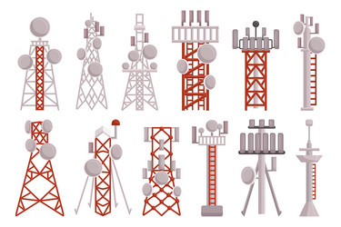 Radio towers tall structures for transmitting Vector Image