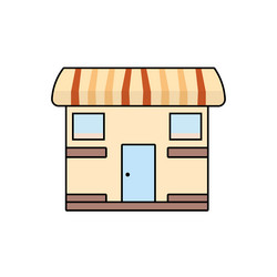 Store building icon in cartoon style shop Vector Image