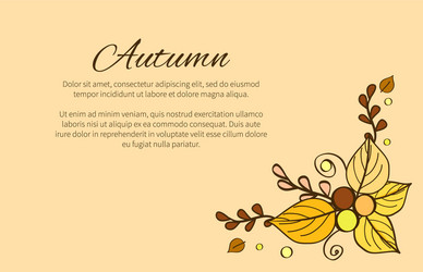 Hello autumn greeting card template Royalty Free Vector