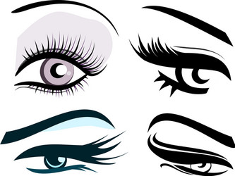 Beautiful girls eyes set Royalty Free Vector Image
