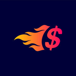 Fire money logo design concept Royalty Free Vector Image