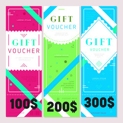 Gift voucher with tear-off coupon set Royalty Free Vector