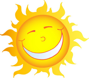 A very happy sun Royalty Free Vector Image - VectorStock