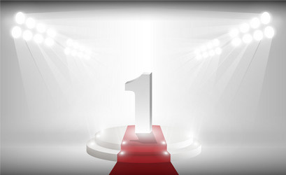 Number one on stage background and spotlight Vector Image