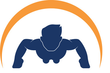 Push up icon logo design Royalty Free Vector Image