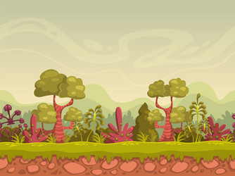 Cartoon seamless landscape background horizontal Vector Image