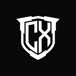 Cx logo monogram with hexagon template Royalty Free Vector