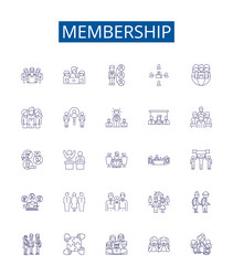 Membership line icons signs set design collection Vector Image
