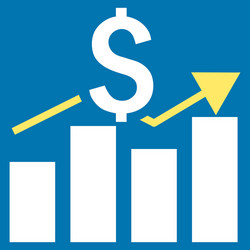 Sales bar chart flat icon Royalty Free Vector Image