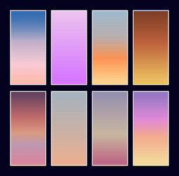 Set modern gradients in abstract sunset Royalty Free Vector