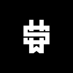 Sw letter logo s w icon design white Royalty Free Vector