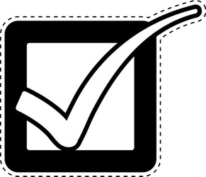 Check mark dotted sticker Royalty Free Vector Image