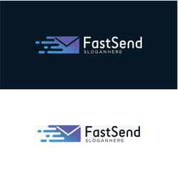Fast mail logo template sending sign message Vector Image
