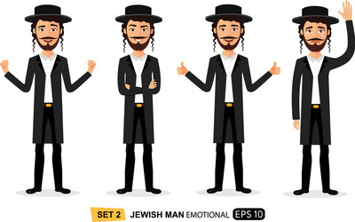 Jewish man jew character isolated Royalty Free Vector Image