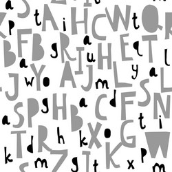 Abc or alphabet black white seamless pattern Vector Image