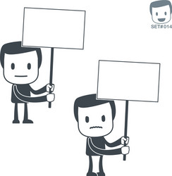 Cartoon man holding a sign Royalty Free Vector Image