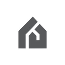 Letter r home resident simple logo Royalty Free Vector Image