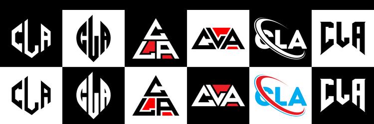 Cla circle letter logo design Royalty Free Vector Image
