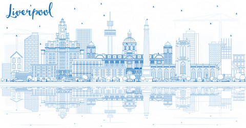 Liverpool city skyline on colorful gradient Vector Image