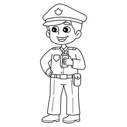 Police man and prisoner coloring page for kids Vector Image