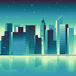 Abstract city landscape in bright gradient colors Vector Image