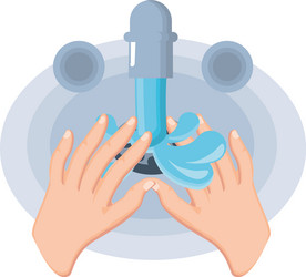 Open key with hand wash on white background Vector Image