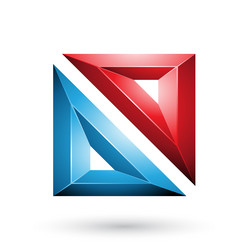 Blue and red bold dual letters a and i Royalty Free Vector