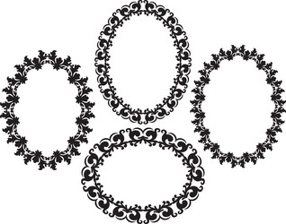 Floral oval and round victorian frames Royalty Free Vector