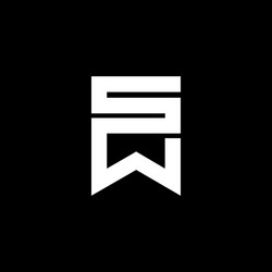 Sw letter logo s w icon design white Royalty Free Vector