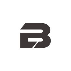 Letter b2 simple geometric line logo Royalty Free Vector