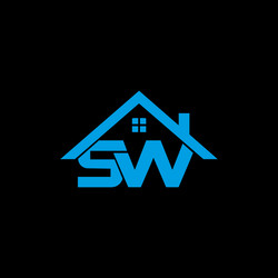 Sw letter logo s w icon design white Royalty Free Vector