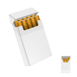 Slim design open white cigarette box pack Vector Image