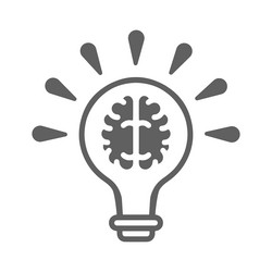 Brain bulb idea icon black graphics Royalty Free Vector