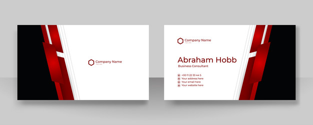 Modern red and black business card design Vector Image