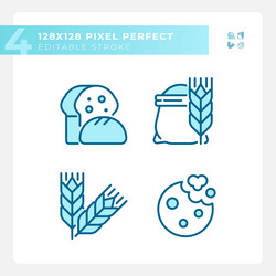 Cereals pixel perfect blue rgb color icon Vector Image