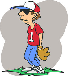 Duck baseball cartoon mascot logo Royalty Free Vector Image