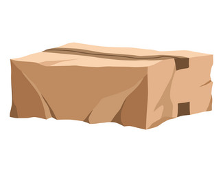 Damaged cardboard box crumpled crinkled carton Vector Image
