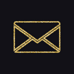 Letter of mail icon with glitter effect isolated Vector Image