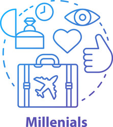 Generation concept icons set age groups idea thin Vector Image